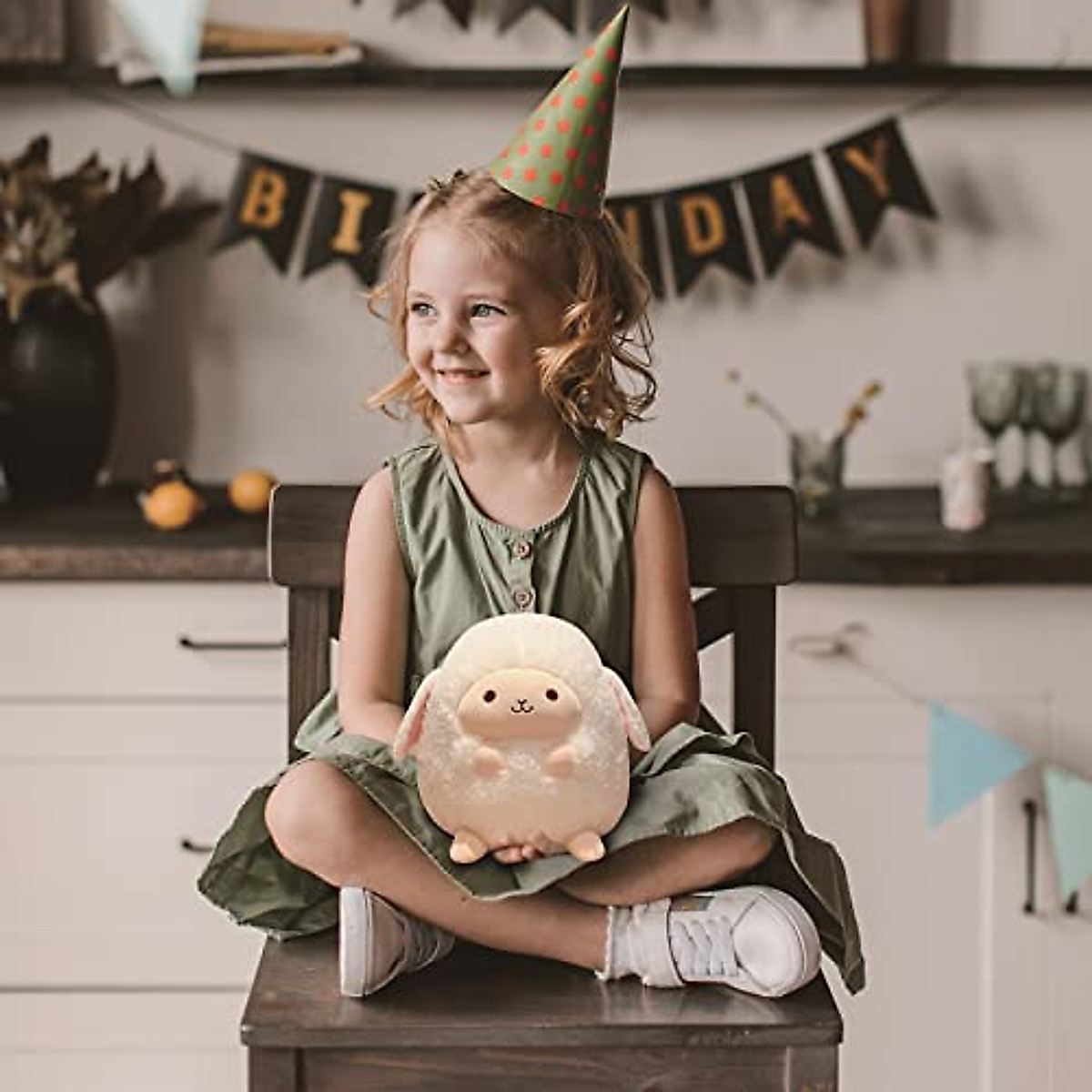 YIDE Stuffed Animal Sheep Soft Cute Lamb Plush Doll Sheep Play Toys, White Birthday Christmas Holiday Easter Thanksgiving Gift for Kids Baby Little Girl Boy Adults (9.0 in)