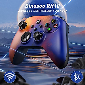 Dinosoo Wireless Controller for Android Windows PC Steam Games, Dual Vibration TURBO Macro Function Hall Trigger 3.5mm Headphone Jack - Oil Painting (Can't Connect to Xbox for Now)