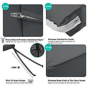 2Pcs Outdoor Seat and Back Cushion Replacement Covers Set Fit for Patio Furniture Sofa Chair Loveseat Sectional Couch,Durable Fadeless, 25Wx26Dx6H,25Wx18Dx6H,Dark Grey-Include Cover Only