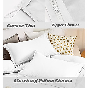 King Size 4 Piece Duvet Cover Set with Fitted sheet 18" Inch Deep pocket 100% Egyptian Cotton Bedding set 1000 Thread Count Luxury Satin Zipper Closure Soft Comforter Protector ( White )