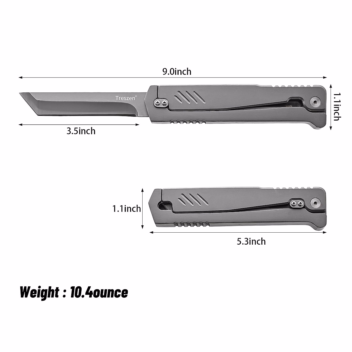 Treszen Folding Knife, Pocket Knife, 9.1″ Steel Blade, Outdoor Hunting Sharp Knife, Camping Folding Knife