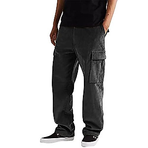 Casual Pants Slim fit with Zipper Pockets Men's Fleece Lined Pants Water Resistant Warm Sweatpants Thermal Winter Running Athletic Joggers with Pockets Men's Gym Training MAIUS31011HOT0293 Black