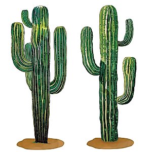 2 Pcs 6 Feet Large Boho Cactus Wall Decor Jointed Cactus Cutouts Wall Stickers Tropical Cacti Wall Decals Stickers Bohemian Green Botanical Cactus Decorations for Classroom Bedroom Cinco De Mayo