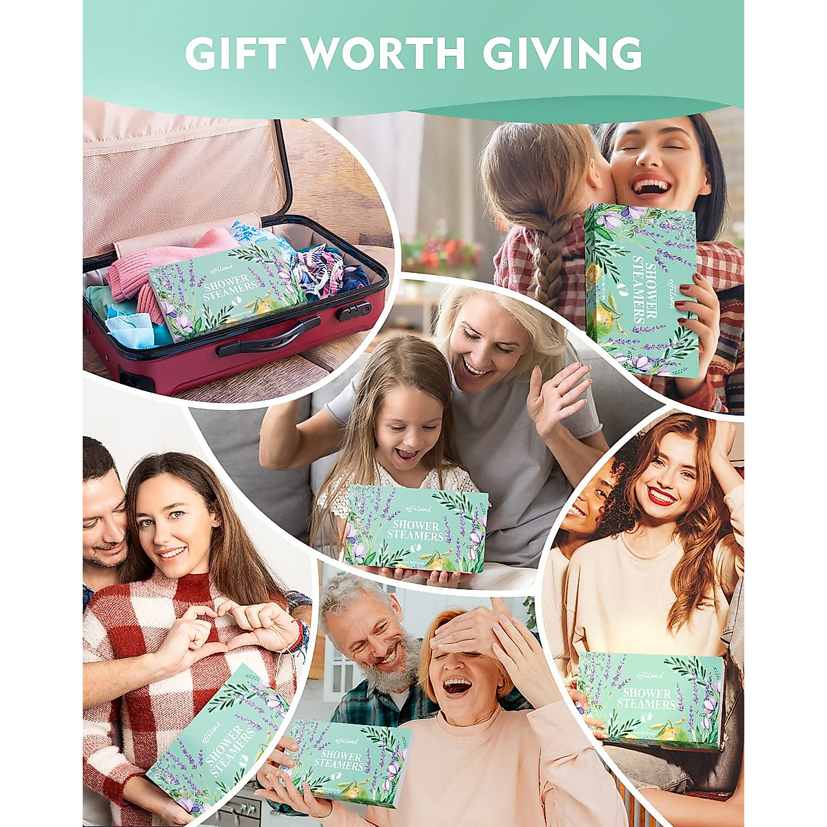 Effiland Aromatherapy Shower Steamers Set, 12-Pack Shower Bombs with Essential Oils,Perfect Bath Gift for Women and Men Relaxing, Girl Gift Valentine's Day Gift Shower Set