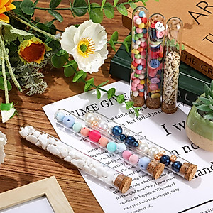 Thyle 100PCS Glass Test Tubes with Cork Clear Stoppers Round Bottom Lab Test Alcohol Tampons Glass Tubes Container Vials for Plants Scientific Experiments Candy Storage Party Favors (20x150mm/35ml)