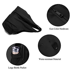 Shoulder Bag for Women, Waterproof Shopping Lightweight Work Purse and Handbag Travel Beach Tote Nylon Large Capacity Hobo (8022-BLACK)