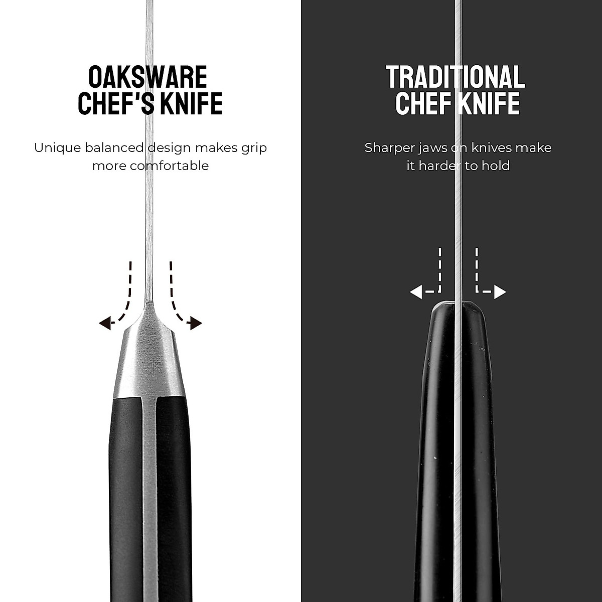 OAKSWARE Chef Knife, 6" Cutting & Cooking Kitchen Knife - High Carbon German Steel Razor Sharp Knives Professional Meat Knife with Ergonomic Handle
