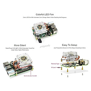Low-Profile ICE Tower Cooling Fan for Raspberry Pi 4 3 Model B B+ Super Heat Dissipation 5mm Copper Tube Powerful RGB Colorful LED More Efficient @XYGStudy