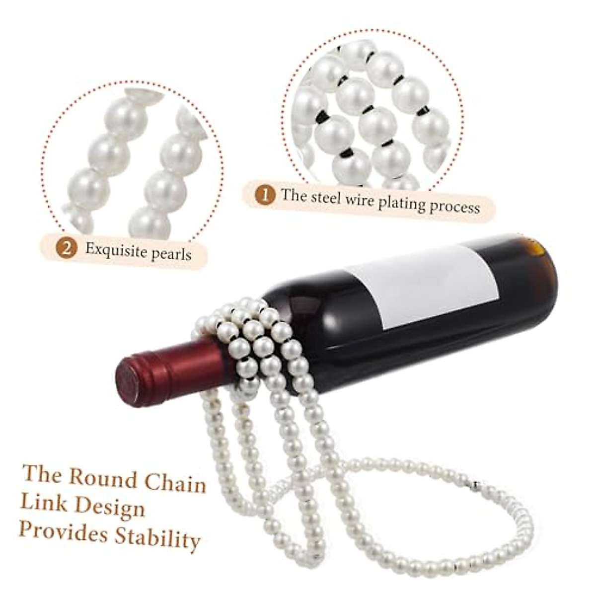 BESPORTBLE Wine Glass Necklace Holder Wine Stand Desktop Decoration Wine Display Rack Pearl Wine Rack Ornaments White Suspension Wine Rack Red Wine Hodler Wine Storage Rack