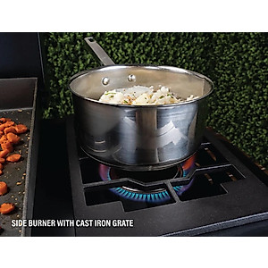 22 inch Blackstone Griddle with Hood and Side Burner, Tabletop Flat Top Grill Propane Portable Gas Grill for Outdoor BBQ Grill with Blackstone Accessories, Seasoning, and Gloves & Cloth