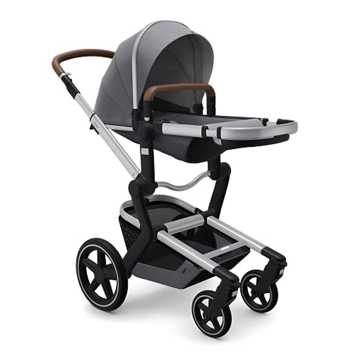 Joolz Day+ Stroller for Babies from Birth to Toddlers 6 Month+ (up to 50lbs) Complete Set: Cot & Seat (incl. Raincover) One-Hand Compact Fold - Reversible Parent Facing Stroller Seat - Gorgeous Grey