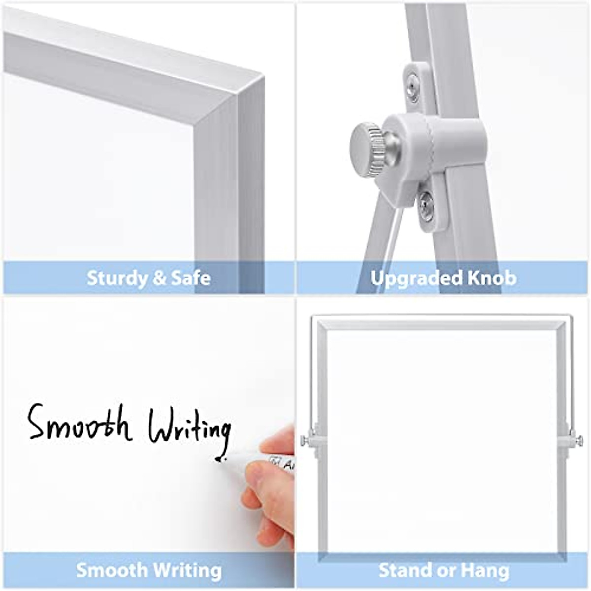 Small WhiteBoard with Stand 10" X 10", ARCOBIS Magnetic Double-Sided Dry Erase White Board Easel for Desk Students Kids Home Office