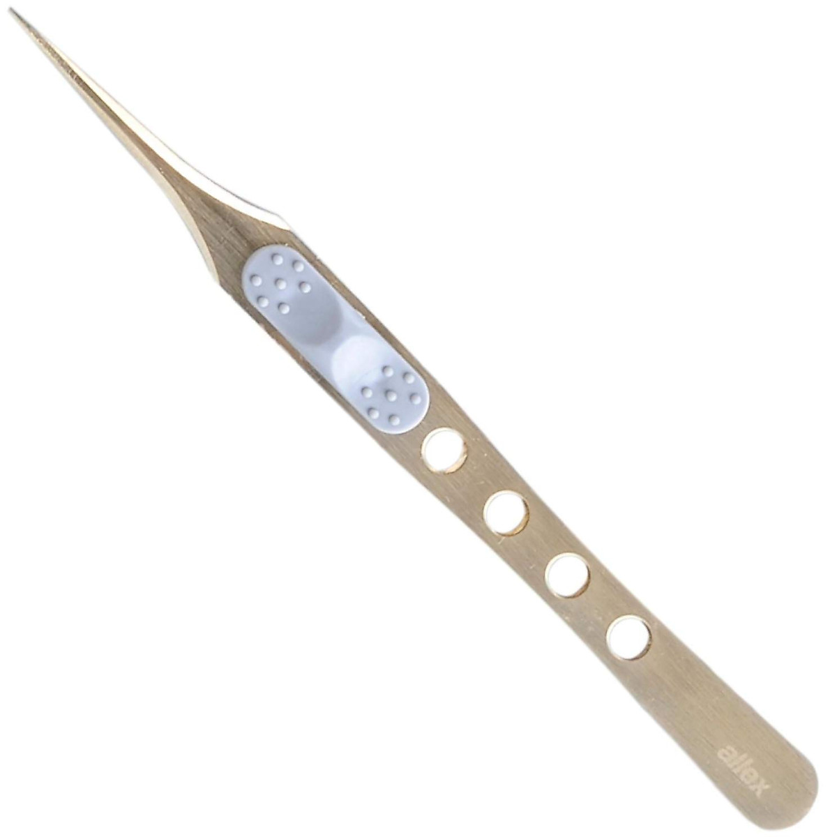 ALLEX Japanese Titanium Tweezers Precision Fine Point (Straight Titanium Coating), Made in JAPAN, Pointy Craft Tweezers for Crafting, Hobby, Jewelry Detail Work, Japanese Stainless Steel, Gold