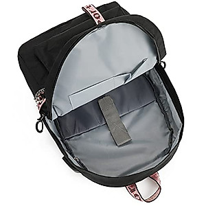 XIXISA 17 INCH Nezuko Backpack & Purse, Anime Nezuko Laptop Backpack with USB Charging Port, Nezuko Bag for School (Black)