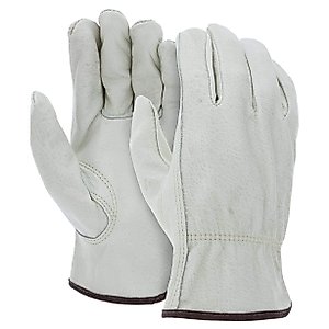 ATERET 12 Pairs X-Large Heavy Duty Durable Cowhide Leather Work Gloves I Driver Gloves for Truck Driving, Warehouse, Gardening, Farming