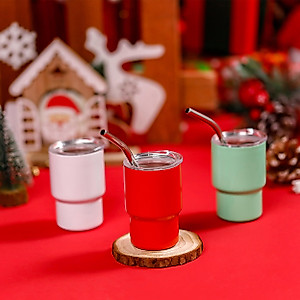 Joyclub 3 oz Mini Tumbler Shot Glass with Straw 6 Pack Colored Sublimation Shot Glasses Mini Shot Cups with Lids and Straws Double Wall Vacuum Insulated Cup