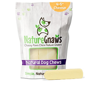 Nature Gnaws American Cheese Chews for Dogs - Long Lasting Hard Chew Treats - Rawhide Free Dog Bones - Yak Alternative - Made in The USA