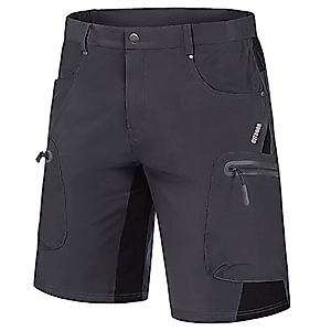MAGCOMSEN Mens Athletic Shorts Hiking Shorts for Men Quick Dry Camping Shorts Men Cycling Shorts Mens Short Shorts Big and Tall Shorts Summer Shrts for Men Dark Grey
