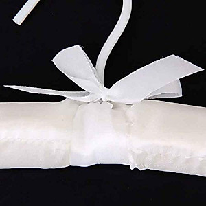 MXIAOXIA 5 X White Satin Padded Clothes Hook HangerBeautiful and Easy to Use Tie Clip for Home Closet Storage