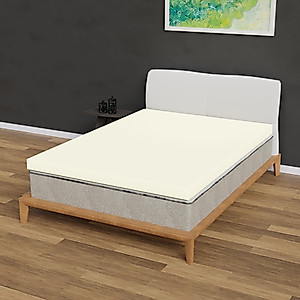 Nutan 3-Inch High Density Foam Topper,Adds Comfort to Mattress, Queen, Beige