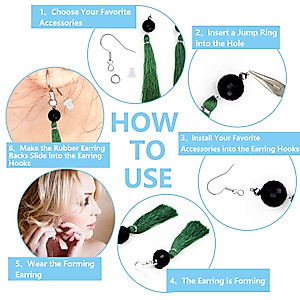 1200PCS 925 Sterling Silver Ear Wire Earrings Making Supplies Kit, Silver Hypoallergenic Earring Fish Hooks, Jump Rings Clear Silicone Earring Backs for DIY Jewelry Making (Silver and Gold)