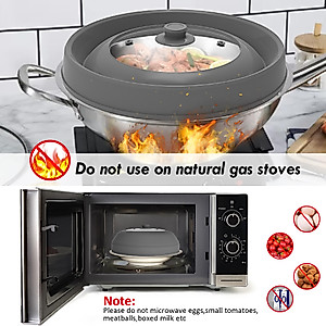 Microwave Splatter Cover for Food， Microwave Splatter Cover with Collapsible Silicone and Glass,10.5 inch Microwave Plate Cover with Anti-scald Silicone Handles,Microwave Cover Lid BPA Free