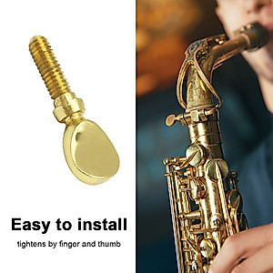 Durable Copper Sax Neck Tightening Screw Saxophone Replacement Parts Copper Attachment Neck Receiver Tightening Attach Screw For Sax Golden Instrument Accessory Saxophone Neck Screw Saxophone Scre