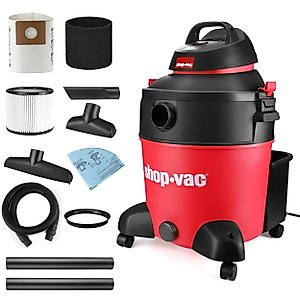 Shop-Vac 12 Gallon 5.5 Peak HP Wet/Dry Vacuum, SVX2 Motor Technology, 3 in 1 Function Portable Shop Vacuum with Cart, Attachments, Drain Port. 5973036