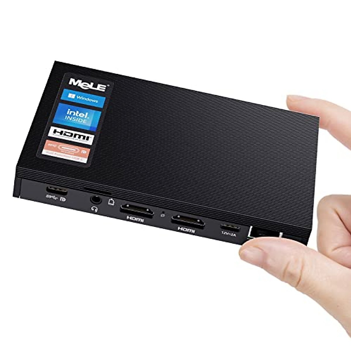 MeLE Quieter3C Fanless Mini PC Windows 11 Pro 16GB DDR4 512GB ROM Tiny Desktop PC Celeron N5105(up to 2.9GHz) Micro Computer USB-C Dual HDMI 4K, VESA Mount, WiFi 6, BT5.2 Office PC