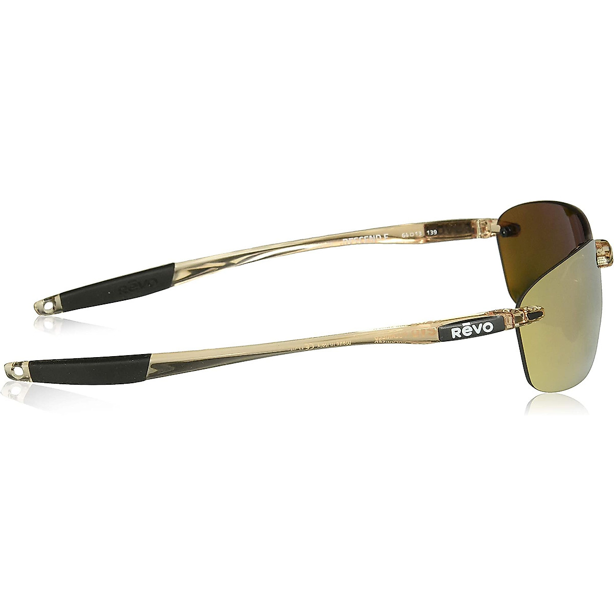 Revo Descend E Polarized Rimless Sunglasses, Blush Frame with Champagne Lens, 0 (RE 4060)