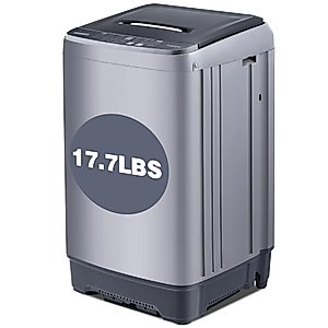 Portable Washing Machine,17.7 LBS Full-Automatic Washer and Dryer Combo,Compact Laundry Washing Machine with Drain Pump,10 Wash Program & 8 Water Level,Low Noise for Apartment Dorm RV Household