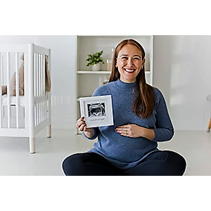 Pearhead Love at First Sight Sonogram Picture Frame, Pregnancy Ultrasound Keepsake Photo Frame, Gender-Neutral Baby Nursery Décor, 4x3 Photo, White