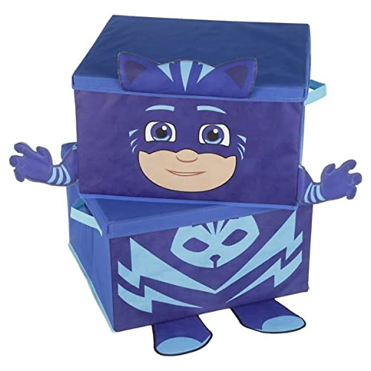 Idea Nuova PJ Mask Catboy Figural 2 Piece Stackable Toy Storage Box Set