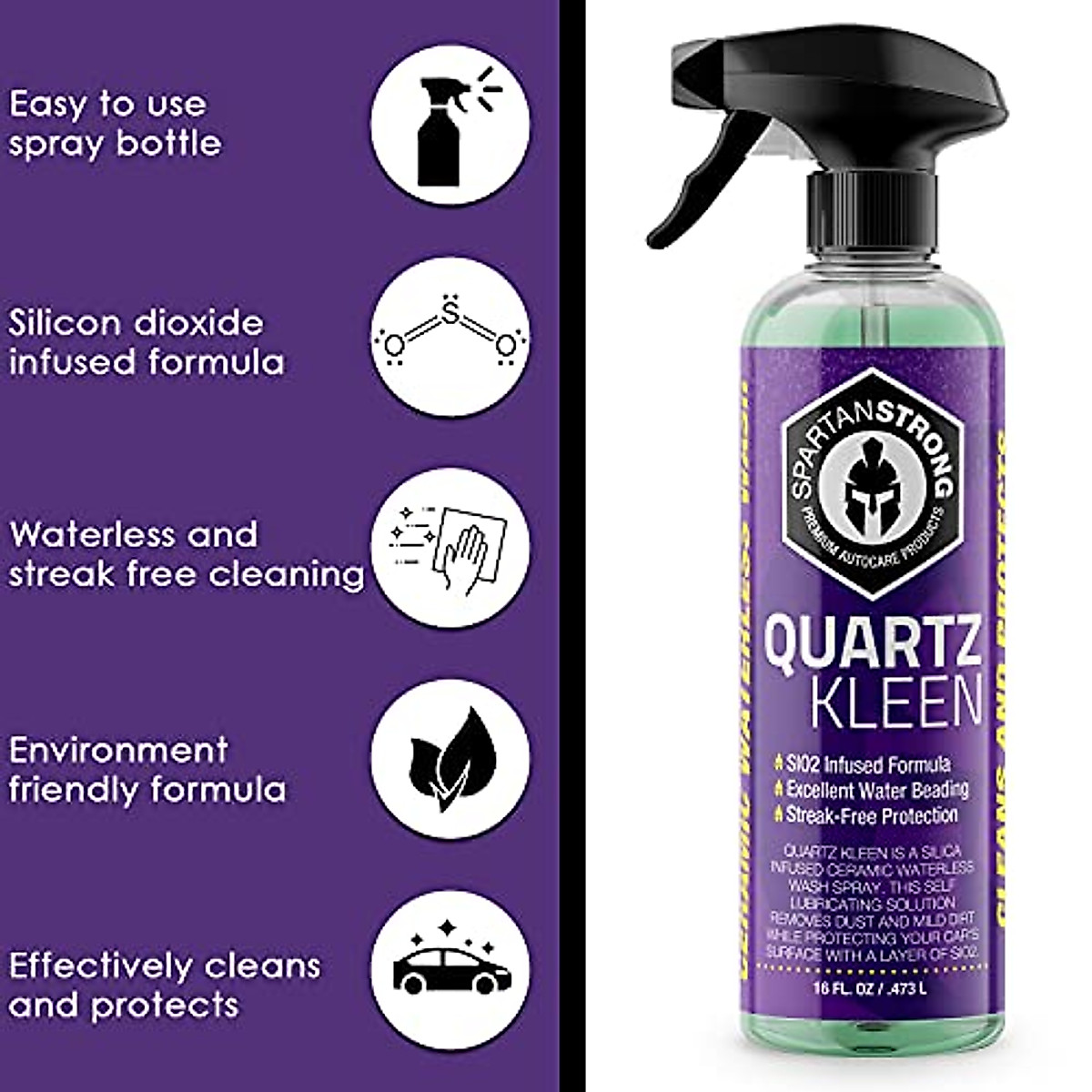 SPARDIANT Premium SiO2 Car Wax Spray, Ceramic Coating Spray, Hydrophobic Paint Sealant, Waterless Car Wash Wax & Polish Detailing Spray 16 Oz Bottle