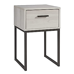 Signature Design by Ashley Socalle Modern Industrial Nightstand, Natural Beige