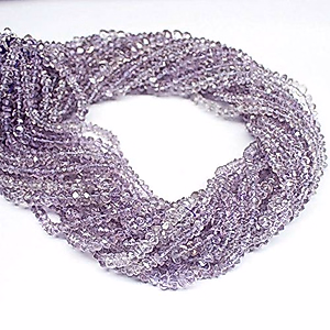 GemAbyss Beads Gemstone 4 Strand Natural Pink Amethyst Faceted Rondelle Micro Gemstone Craft Spacer Loose Beads 13 Inch Long 6mm 4mm Code-MVG-26012