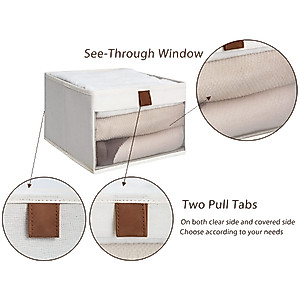 StorageWorks Closet Storage Bins with Clear Window 3 pack, Storage Baskets for Organizing, Foldable Storage Baskets for Shelves 3 pack