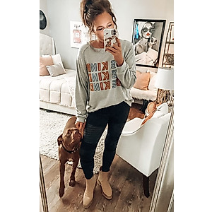 Blooming Jelly Womens Be Kind Sweatshirt Crewneck Loose Fit Cute Long Sleeve Tops Ladies Fall Clothes Winter Teacher Outfits (Medium, Grey)