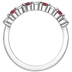 P3 POMPEII3 1/2CT Ruby & Diamond Wedding Ring 10K White Gold - Size 10