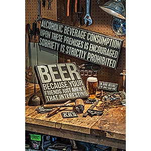 Primitives by Kathy 18027 Box Sign, 6" x 2.5", In Dog Beers