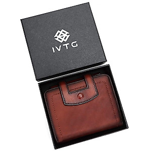 Genuine Leather Short Wallets for Women RFID Blocking Vintage Handmade Soft Purse Small Clutch Money Clip (Coffee)