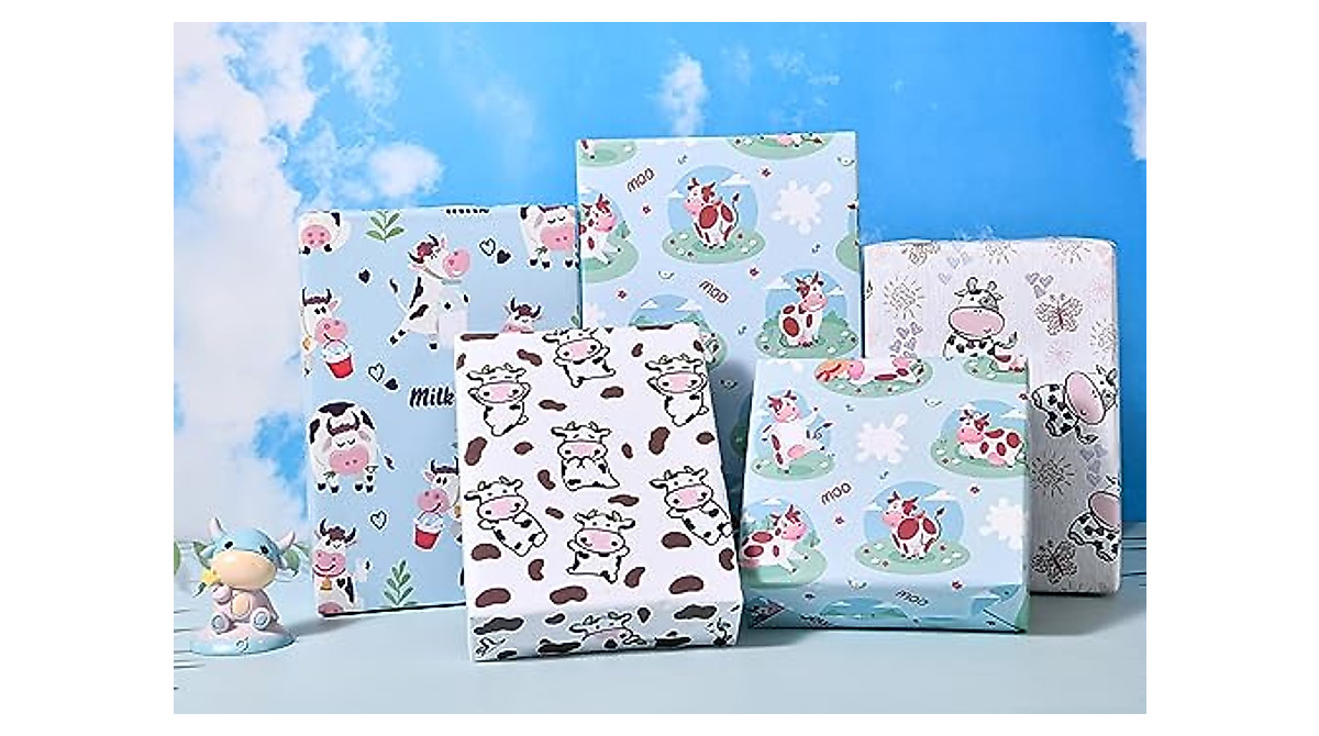 Sikiweiter Cow Print Wrapping Paper - Perfect for Parties