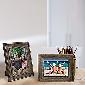 XUANLUO 3 Pack 5x7 Inch Farmhouse Rustic Picture Frame Sets Distressed Farmhouse Plastic Frame withTempered Glass for Wall Mount or Tabletop Display