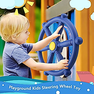 Rcanedny 4 Pack Playground Steering Wheel Swingset Steering Wheel Pirate Ship Wheel Toys for Kids Adult Outdoor Playground Accessories Ship Playhouse Treehouse Decor