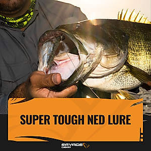 Savage Gear NED Salamander Fishing Bait, Green Pumpkin, Realistic Contours, Colors & Movement, 12x Tough Duratech Construction, Salt & Scent Infused