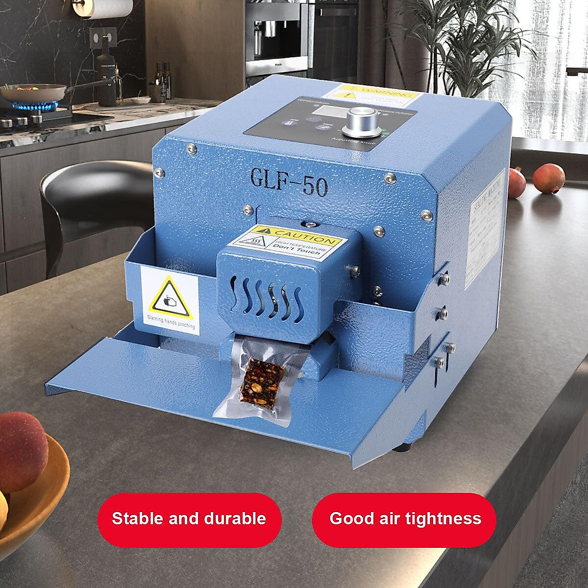 EODSAD Heat Sealer Machine,Automatic Food Plastic Bag Heat Sealing Machine, Continuous Roller Sealer Temperature Control, Commercial Plastic Bag Sealer For Cookies,Small Shops,Home Kitchen