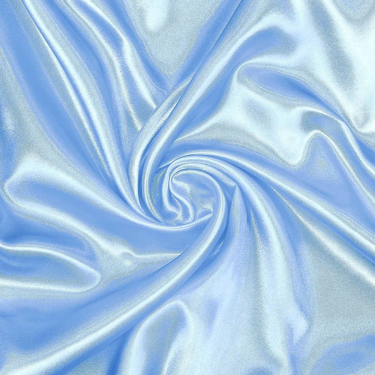 DLCFLF Baby Blue Satin Fabric by The Yard, 2 Yards Charmeuse Satin Fabric 60 Inch Wide, Silky Satin Fabric for Bridal, Wedding, DIY Crafts, Sewing, Costumes, Shiny Cloth Fabric