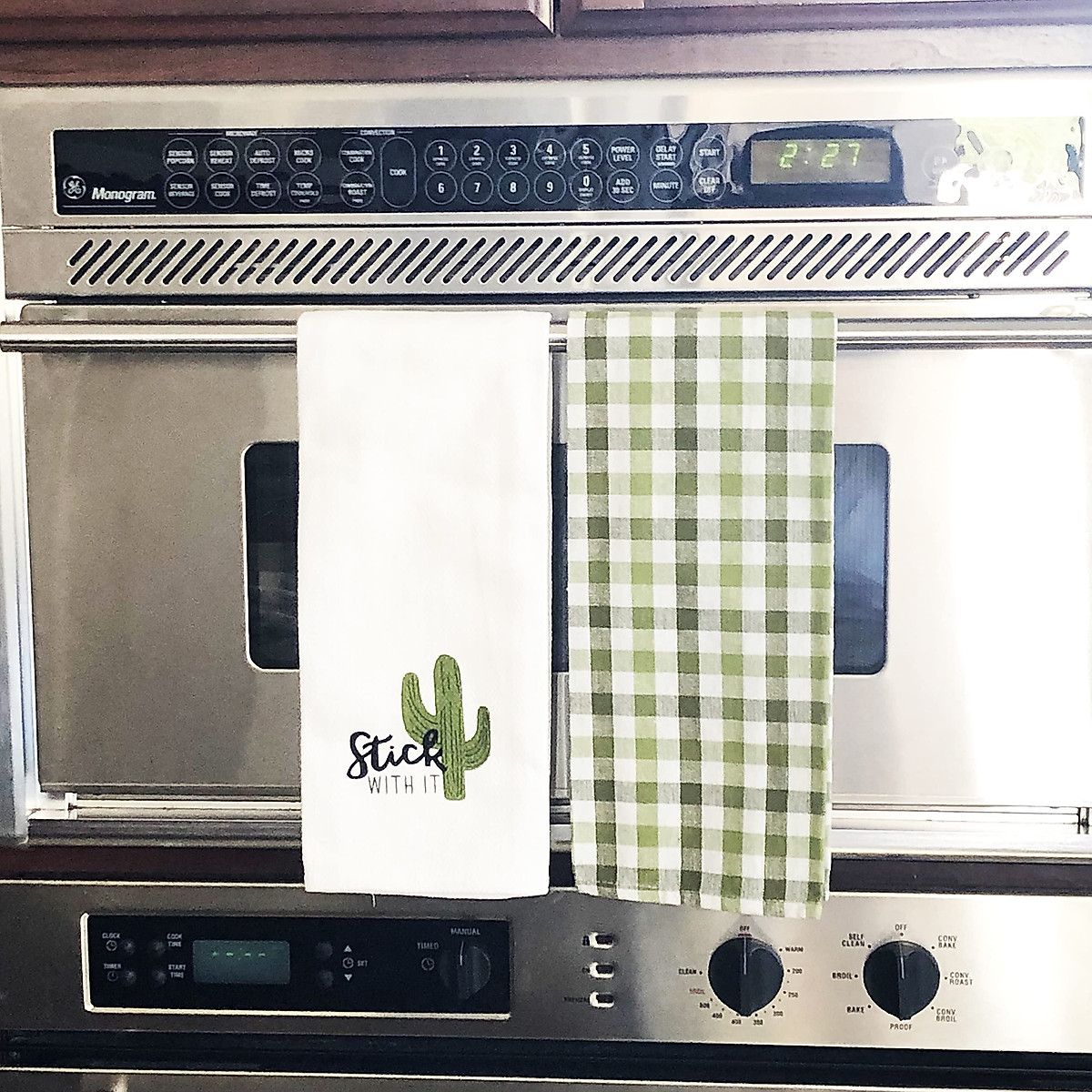 Sonoran Souvenirs Country Kitchen Cactus Spring/Summer Decorative Novelty Tea Towel (16" x 23") Highly Absorbent Cotton Southwest Kitchen Woven Dish Towel (Set of 2)