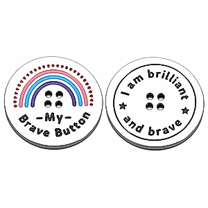 First Day of School Gifts for Boys Girls, Back to School Worry Gifts, Rainbow Brave Button Gifts for Son Daughter, Teen Boys Girls Gift Idea, Birthday Valentines Christmas Stocking Stuffers for Teens