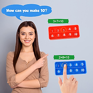 Aizweb Ten-Frame Counting Toys,Math Manipulative for Elementary,Number Math Games, Montessori Educational Toy for Preschool Kindergarten Classroom Learning Activities Kids 3 4 5 Year Old